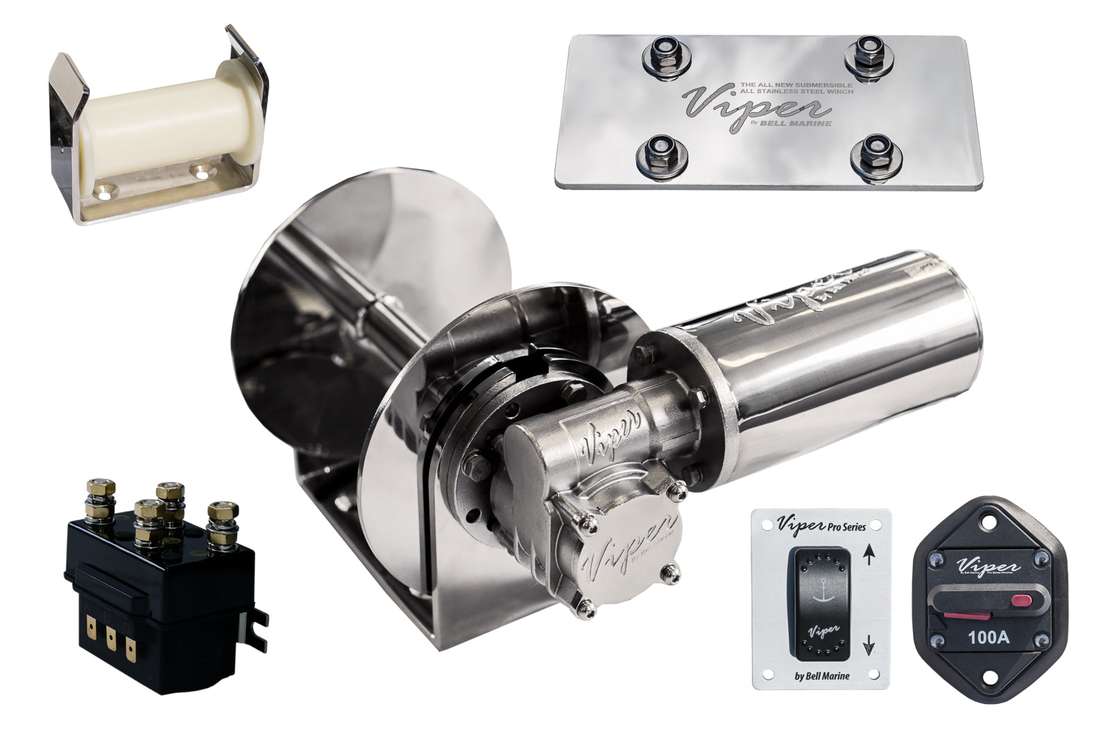 Viper “S” Series MICRO 1000 Stainless Winch Kit Inc 60m Rope and Chain ...