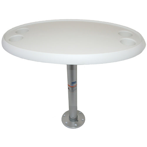 Oval Boat Table with Fixed Pedestal – The Marine Centre